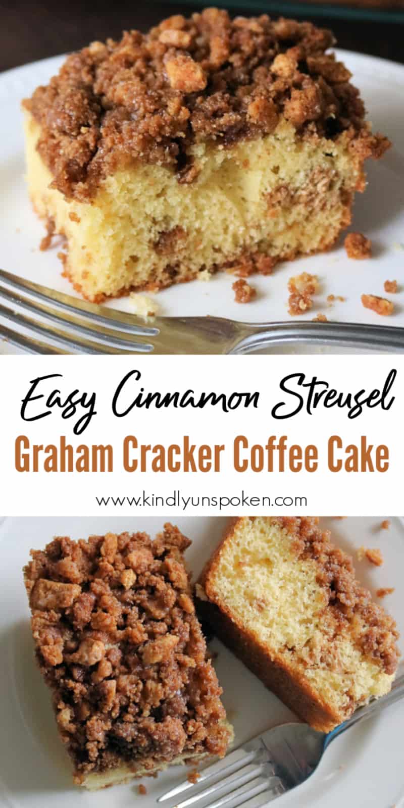 Graham Cracker Cinnamon Streusel Coffee Cake - Kindly Unspoken