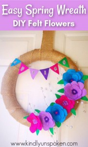 Gorgeous DIY Spring Wreath with Felt Flowers - Kindly Unspoken