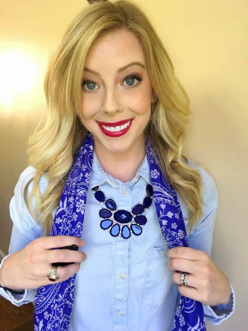 Easy Game Day Scarf Hair Tutorial - Kindly Unspoken