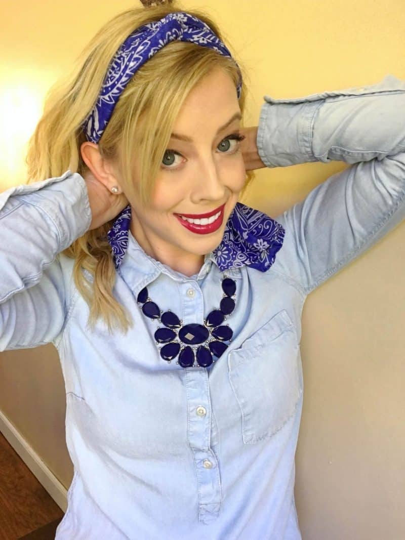Easy Game Day Scarf Hair Tutorial - Kindly Unspoken