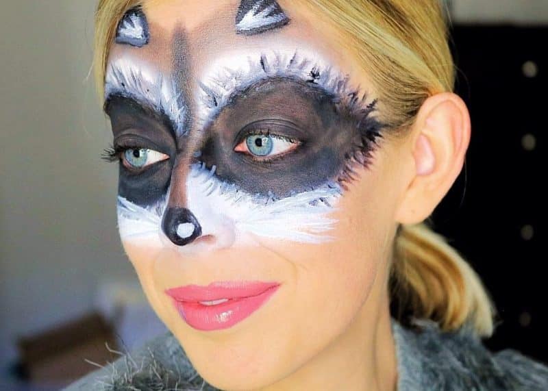Cute and Easy Raccoon Makeup Mask Halloween Tutorial - Kindly Unspoken