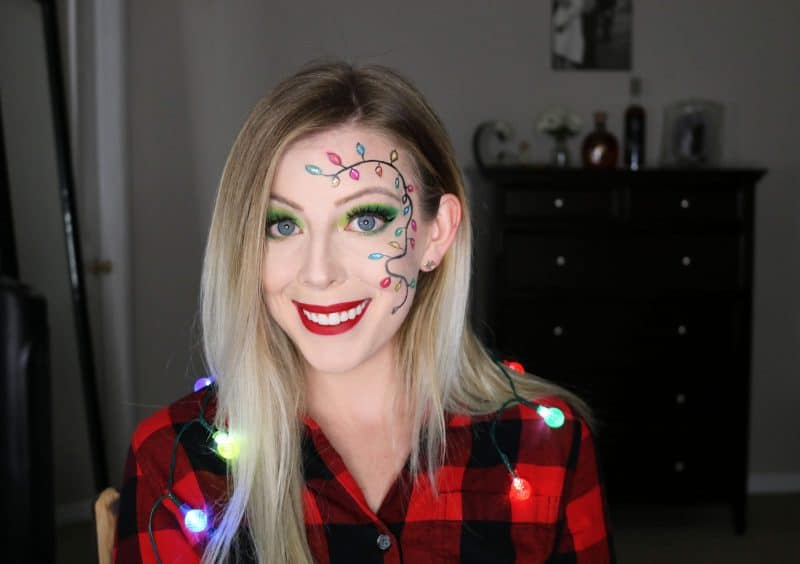 Festive String Lights Christmas Party Makeup - Kindly Unspoken