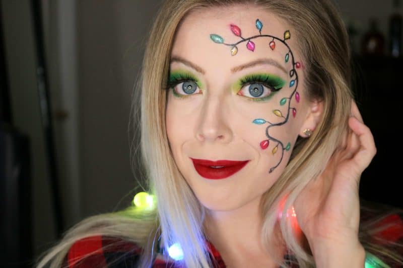 Festive String Lights Christmas Party Makeup - Kindly Unspoken