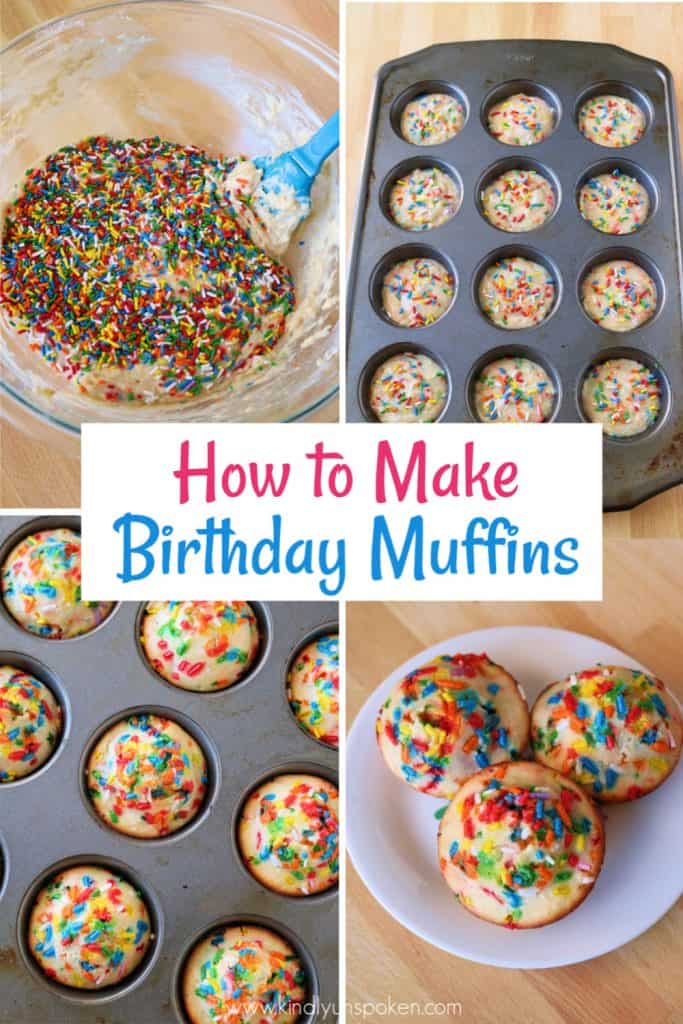 Delicious Sprinkle Birthday Cake Muffins (So Easy!) - Kindly Unspoken