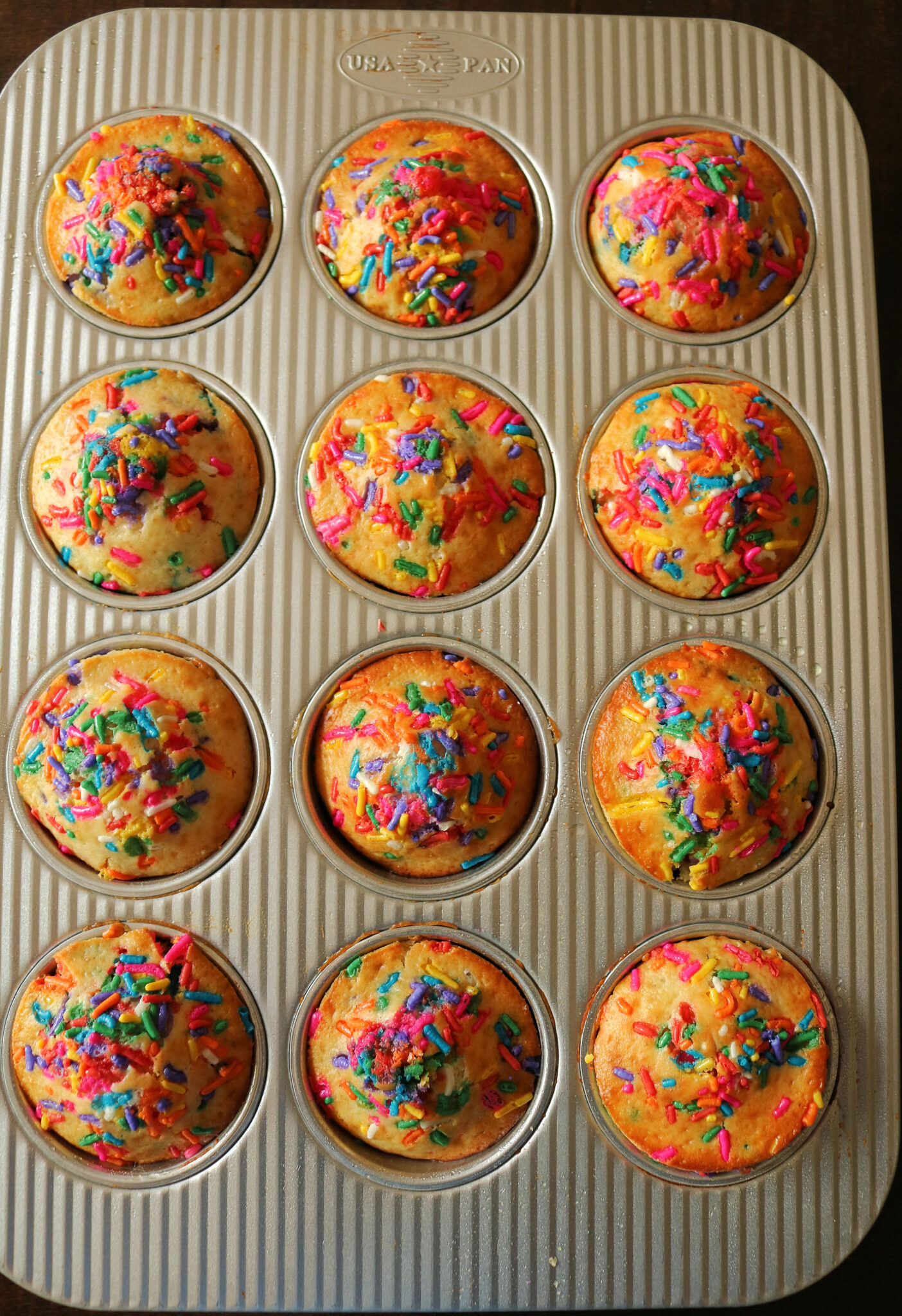 Delicious and Easy Sprinkle Birthday Cake Muffins - Kindly Unspoken
