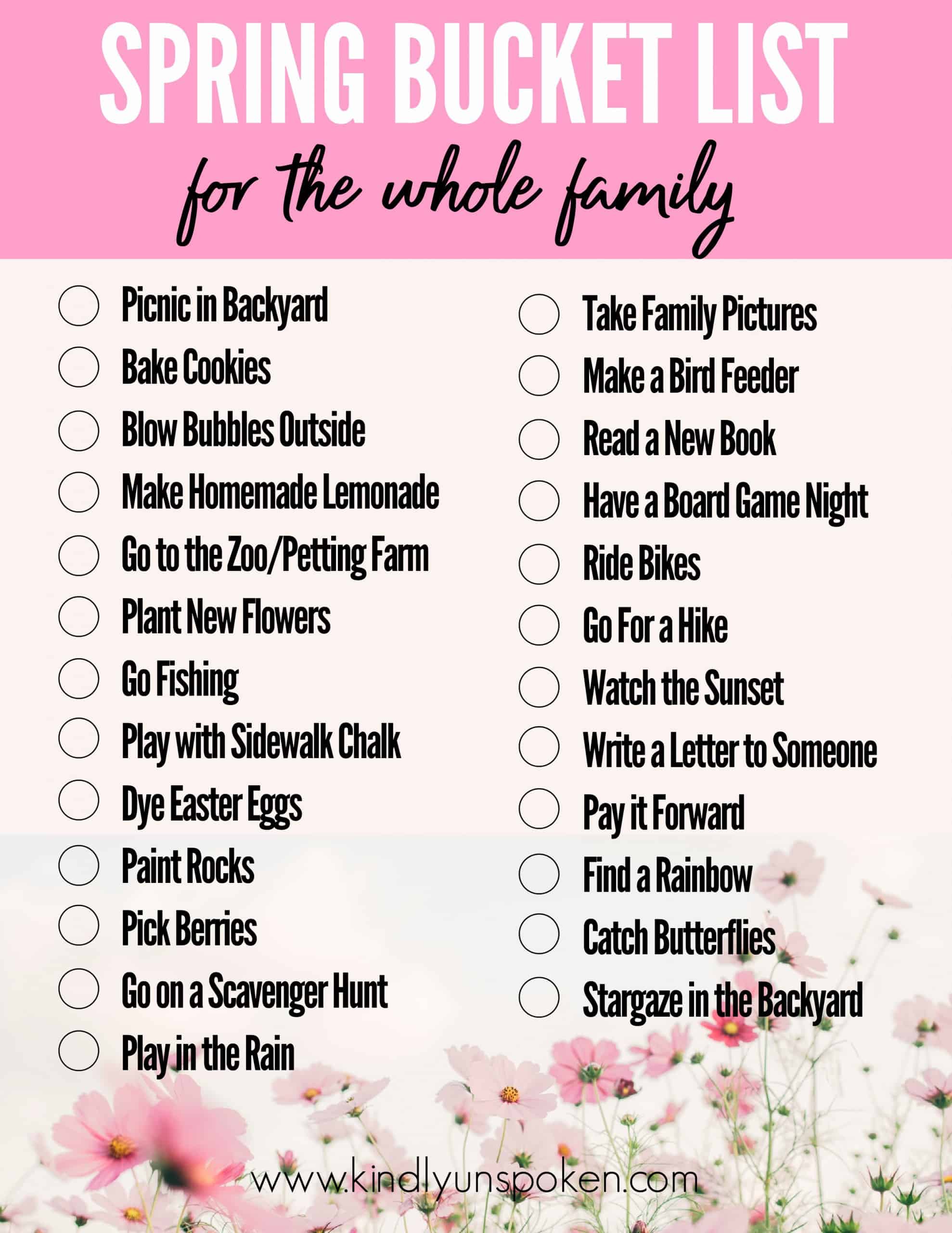 Ultimate Spring Bucket List For Families Kindly Unspoken Ultimate Spring Bucket List For Families Kindly Unspoken