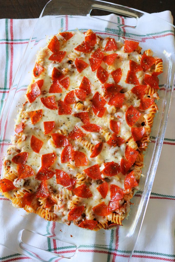 Pepperoni Pizza Pasta Bake (Easy Pizza Casserole) - Kindly Unspoken