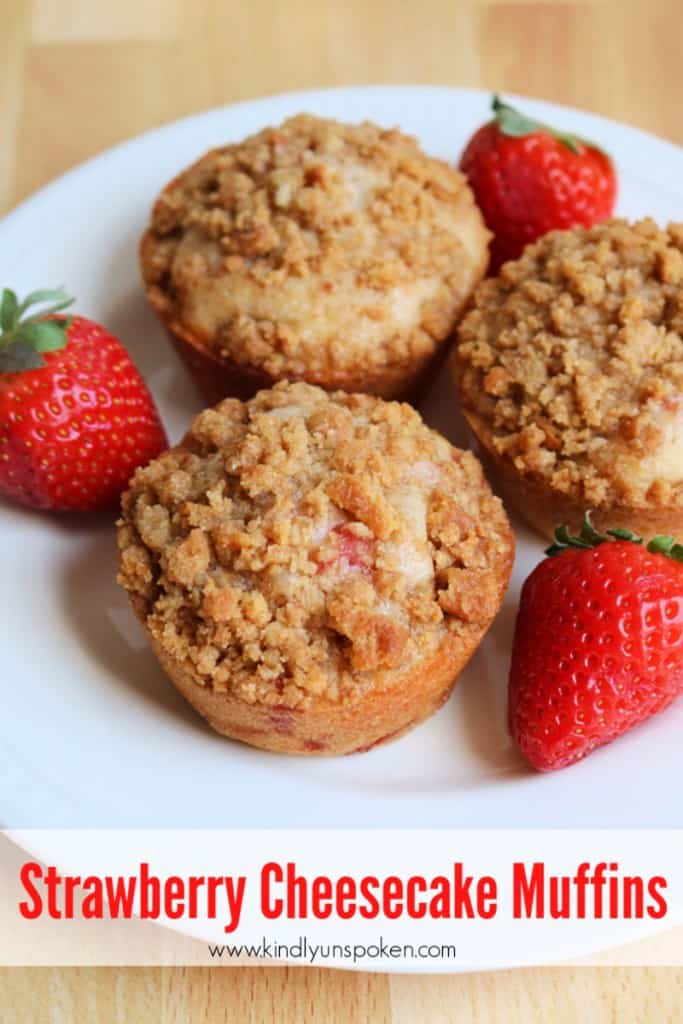 Homemade Strawberry Cheesecake Muffins - Kindly Unspoken