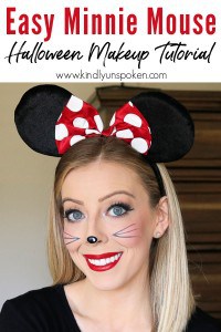 Easy Minnie Mouse Makeup & Halloween Costume - Kindly Unspoken