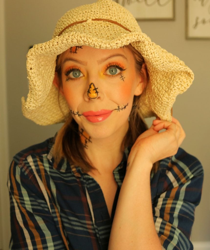 Cute Easy Scarecrow Makeup - Halloween Tutorial - Kindly Unspoken