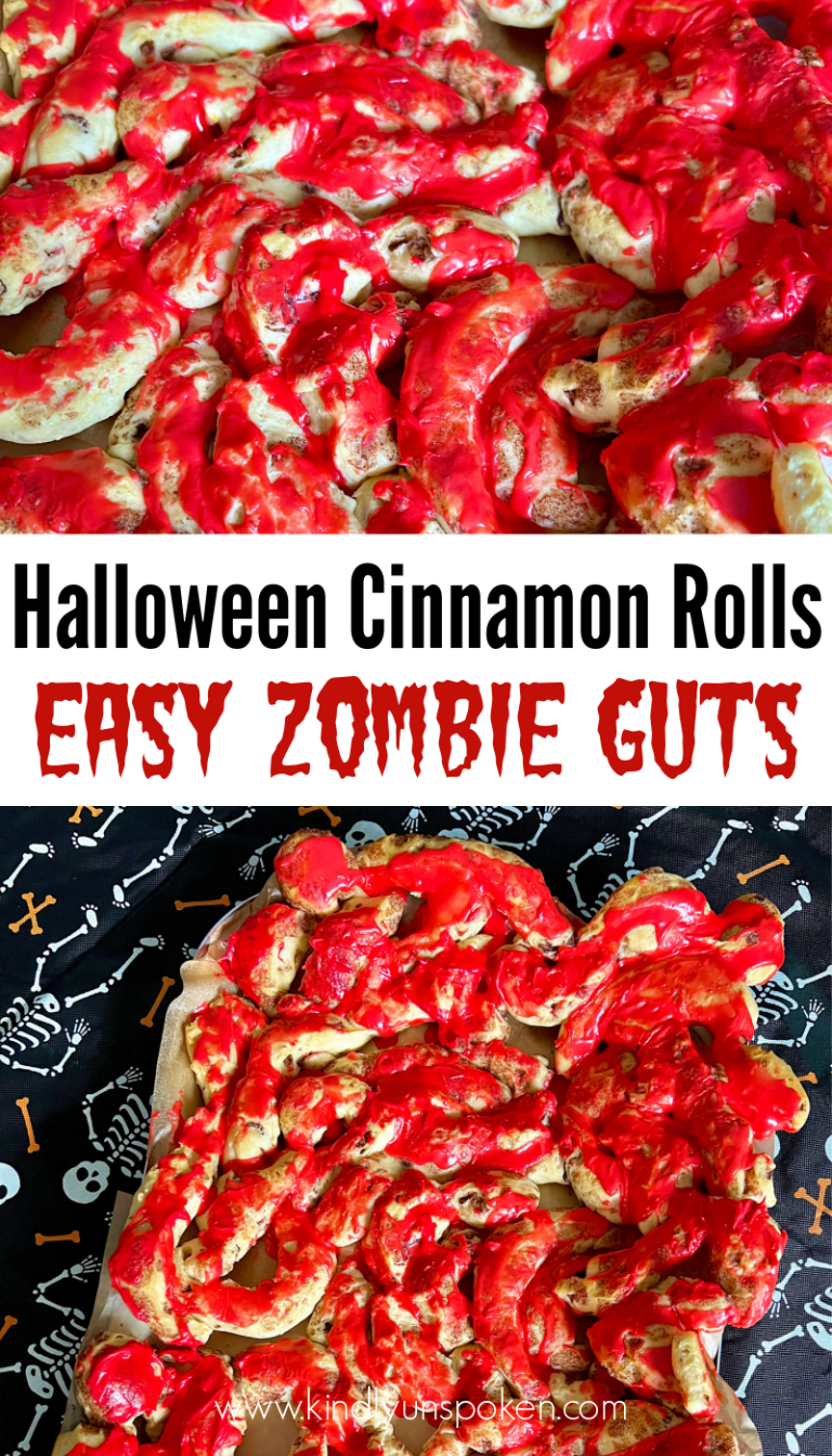 Easy Halloween Cinnamon Rolls (Zombie Guts) - Kindly Unspoken