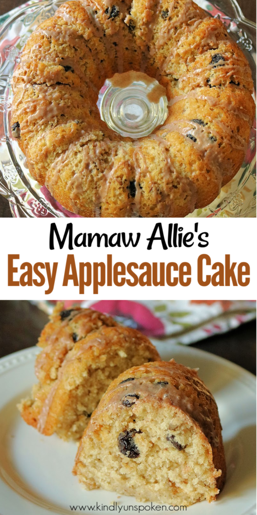 Mamaw Allie's Easy Applesauce Cake Recipe - Kindly Unspoken