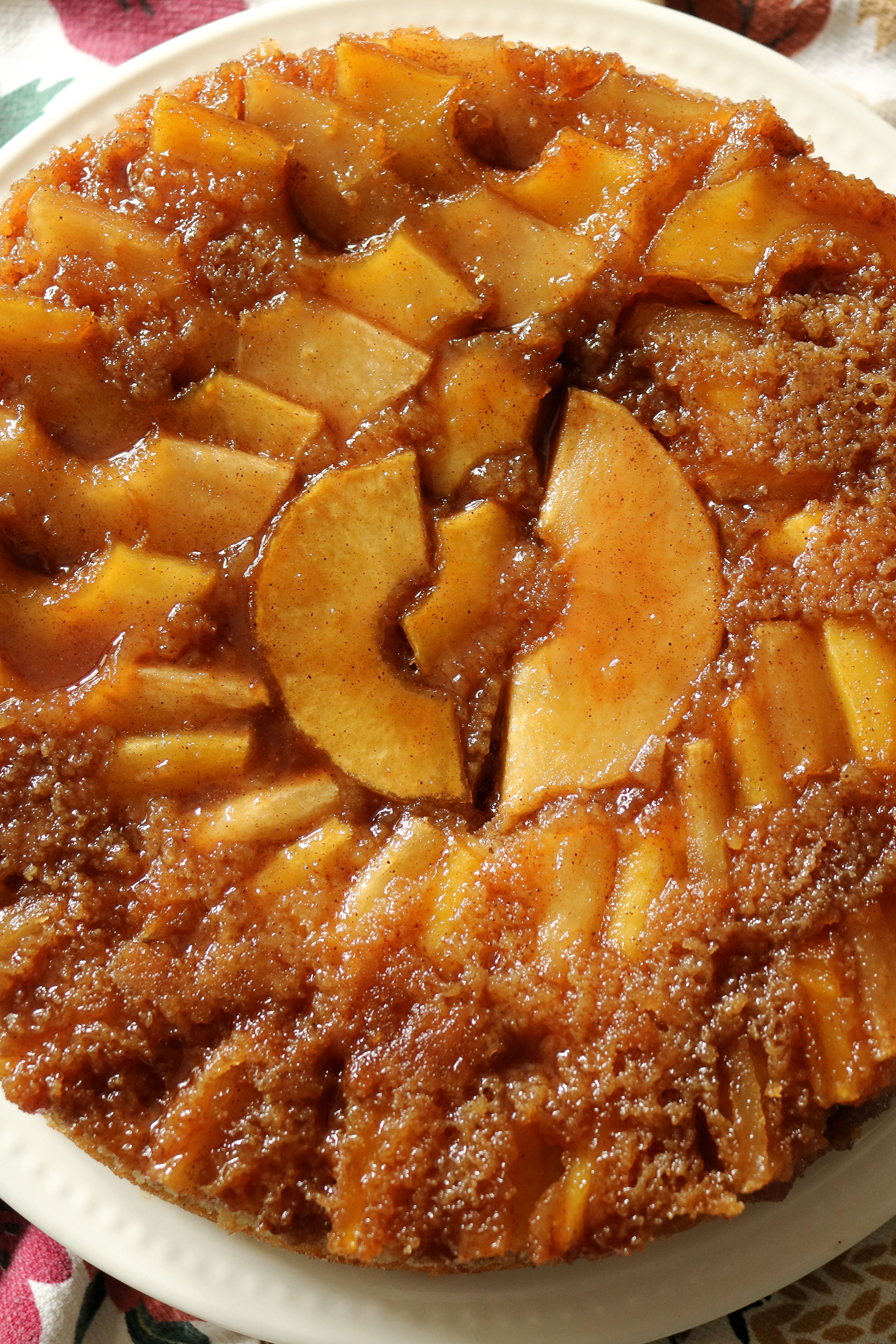 Easy Caramel Apple Upside Down Cake - Kindly Unspoken